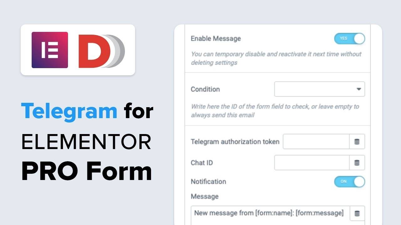 Telegram for Elementor Pro Form - Dynamic.ooo